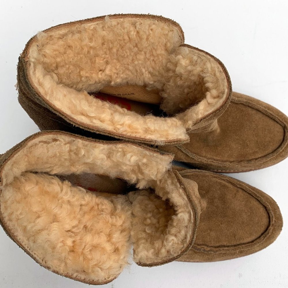 Suede Fur Trim Platform Boots, Made In Brazil - Gem